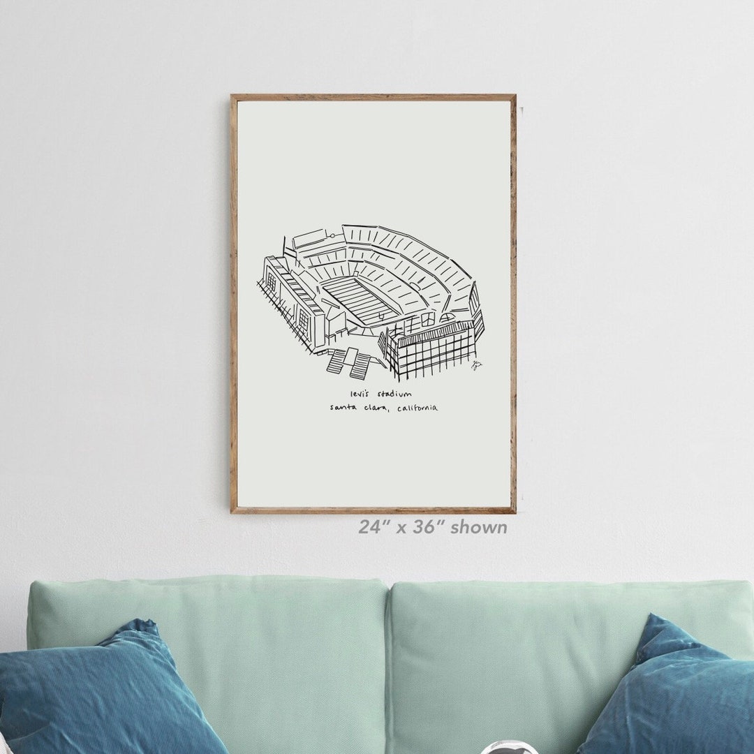 Levi's Stadium Print San Francisco CA 49ers Fan Art, 49ers Drawing ...