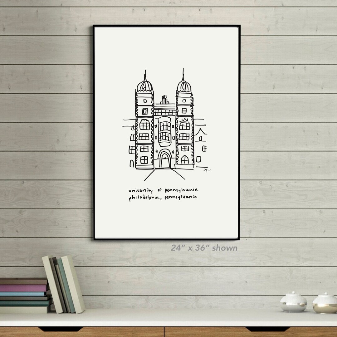 University of Pennsylvania Campus Print, Upenn Freshman Campus Art ...