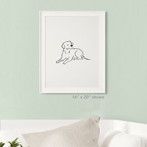 Labrador Retriever One Line Drawing Print, Lab Doodle Wall Decor ...
