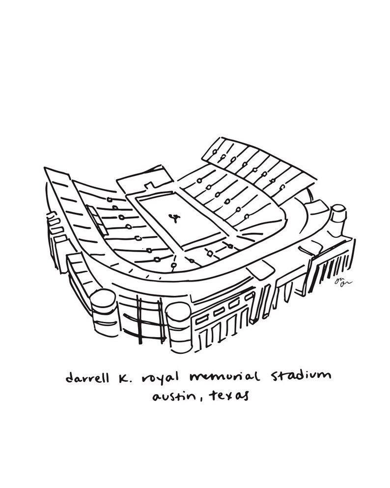 Darrell K. Royal Texas Memorial Stadium UT Austin Football - Etsy