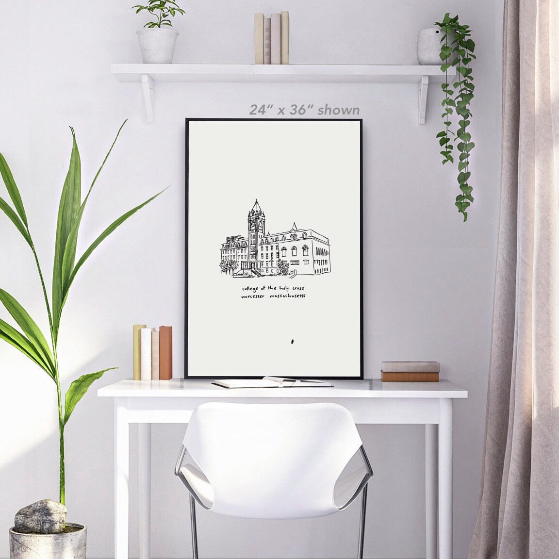 College of the Holy Cross Campus Poster Print Holy Cross - Etsy
