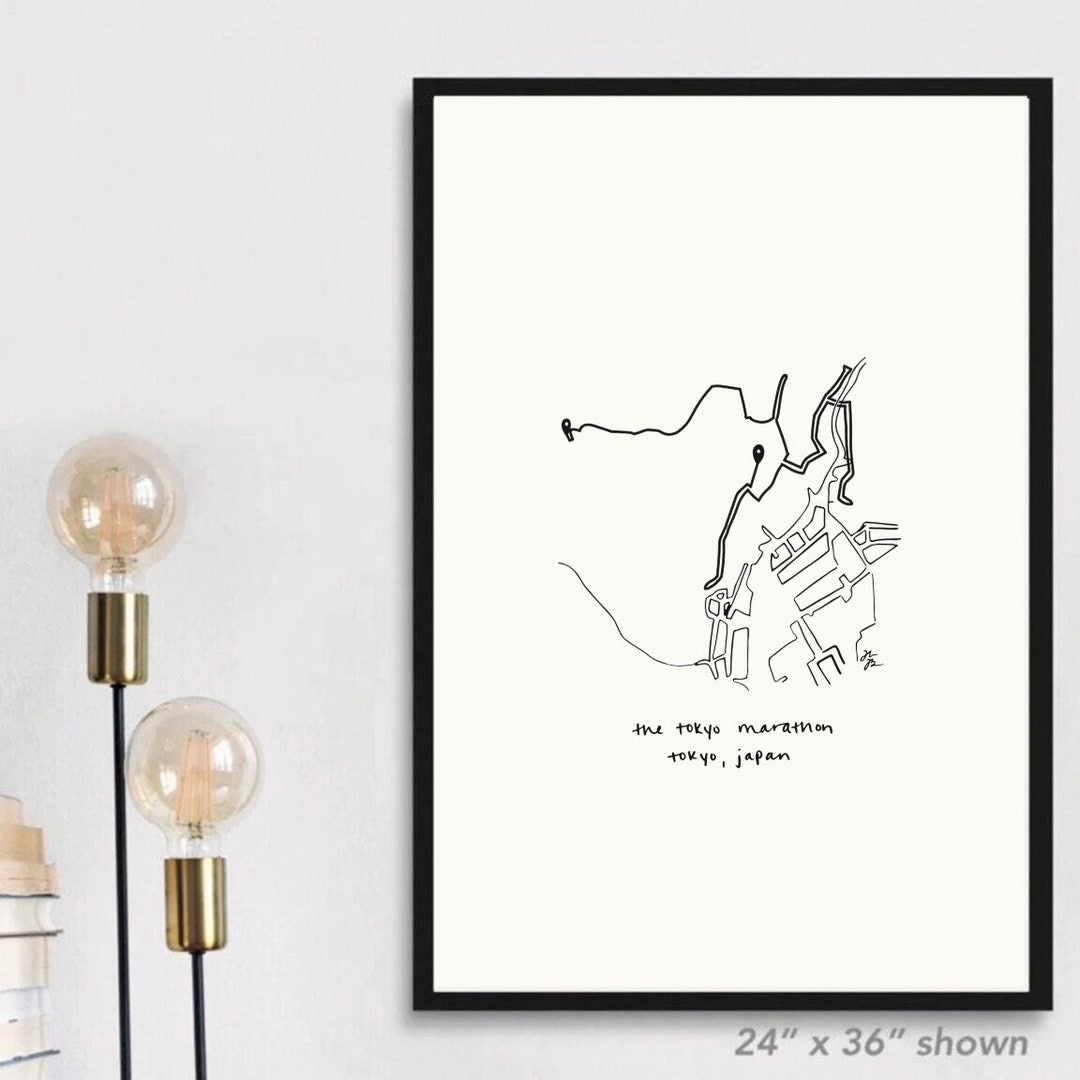 Tokyo Japan Marathon Runner Poster Print, Tokyo Marathon Running Gift ...