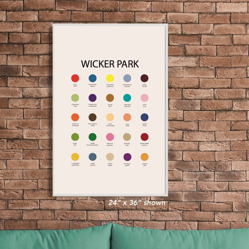 Wicker Park Chicago Neighborhood City Color Palette, Wicker Park ...