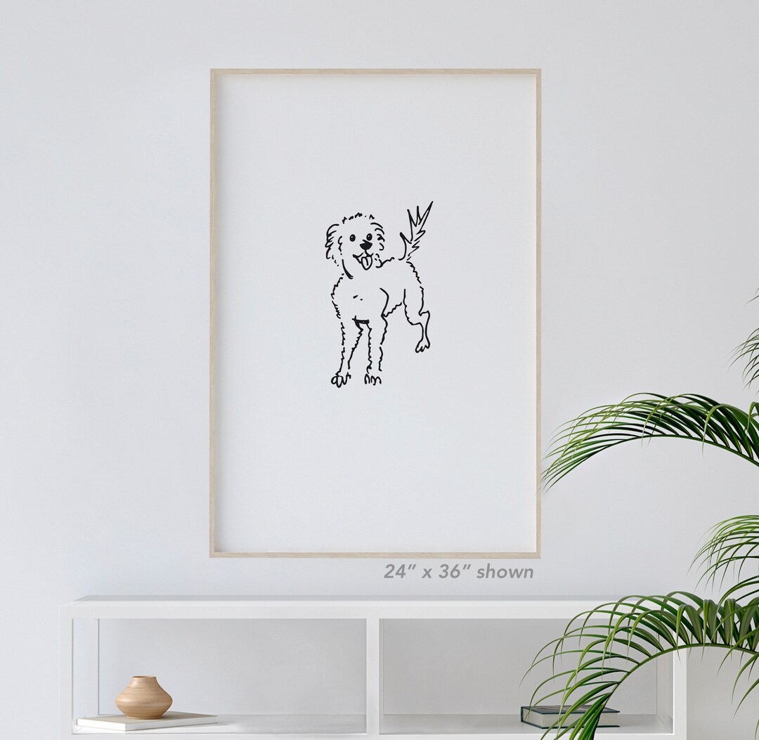 Labradoodle Wall Art, Labradoodle Art Print, Labradoodle Sketch Art ...