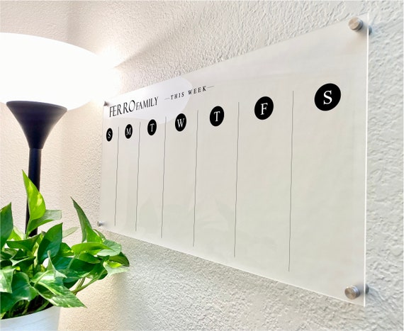 Custom Acrylic Meal Planner Wall Menu Transparent Dry | Etsy
