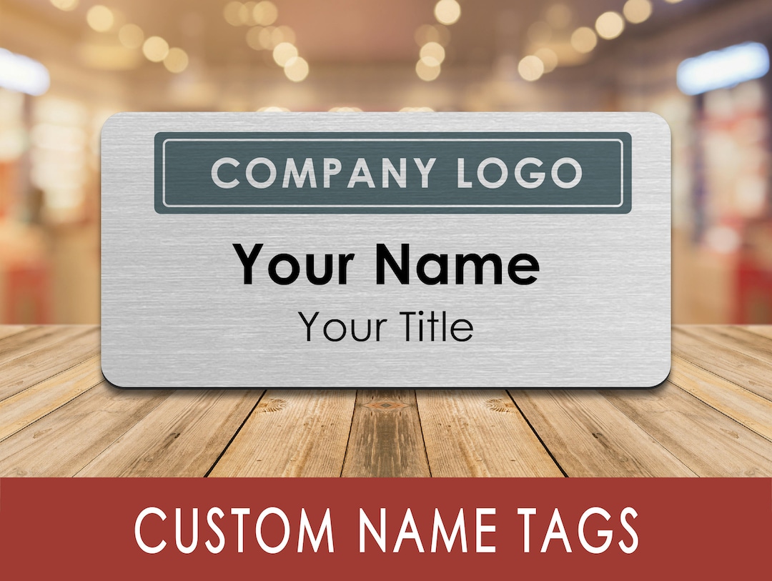 COMPANY LOGO or Personalized Office Employee Name Magnetic Backing ...