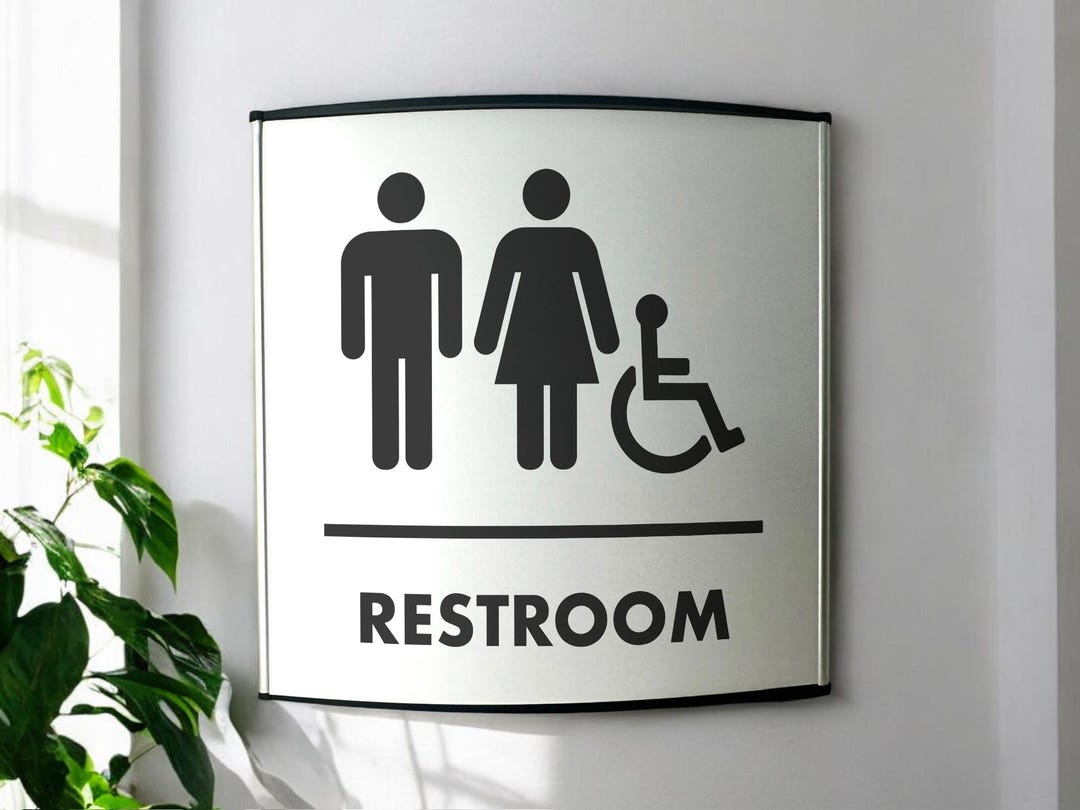 Office Restroom Sign – Unisex Restroom Sign – 8 X 8 Inches Unique ...