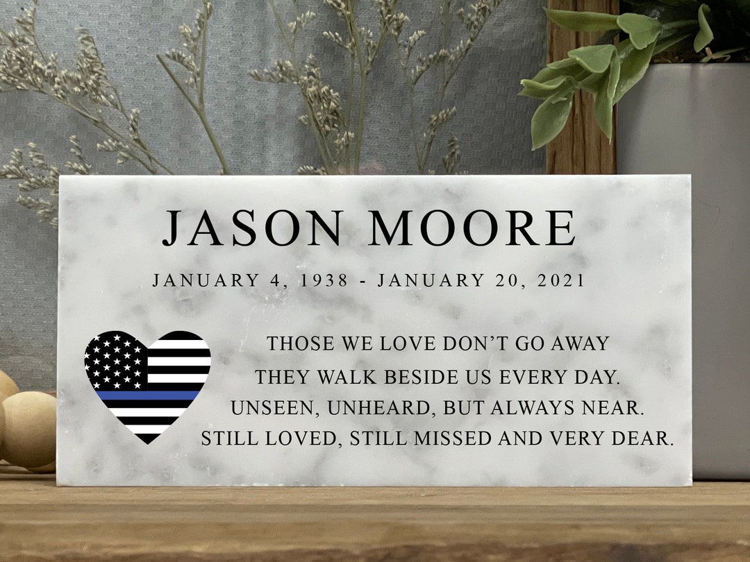 Custom Police Officer Memorial Stone - Marble - Law Enforcement ...