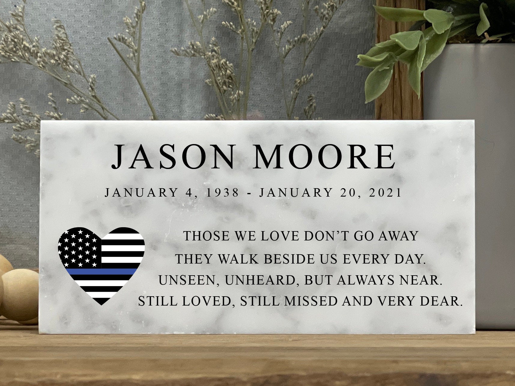Custom Police Officer Memorial Stone Marble Law - Etsy