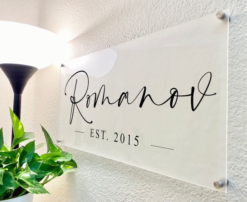 Personalized Family Name Acrylic Sign Last Name Sign - Etsy