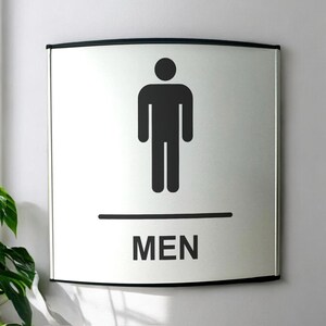 Men Restroom Sign – Restroom Wall Sign – 8 X 8 Inches Hallway Restroom ...