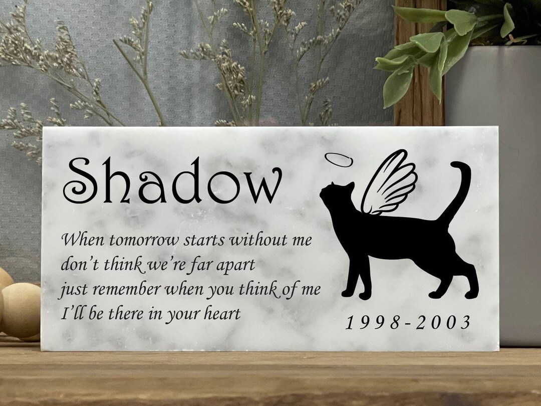 Custom Cat Memorial - 3x6 and 4x8 - Natural Marble Stone - Memorial ...