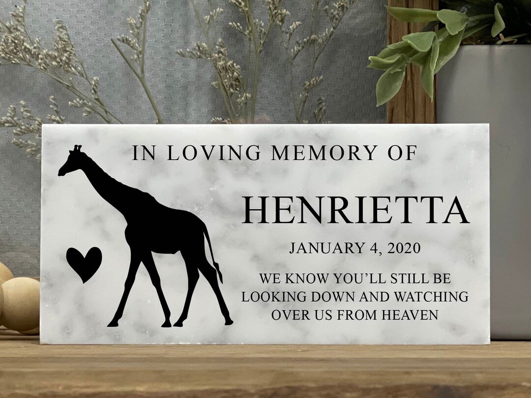 Custom Giraffe Memorial Gift - Marble Stone - Handmade Gift ...