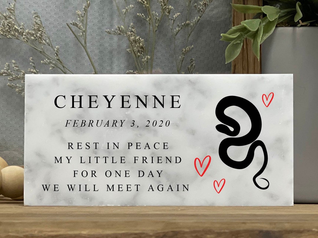 Custom Snake Memorial - Marble Stone - Handmade Gift - Personalized ...