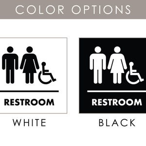 Office Restroom Sign – Unisex Restroom Sign – 8 X 8 Inches Unique ...
