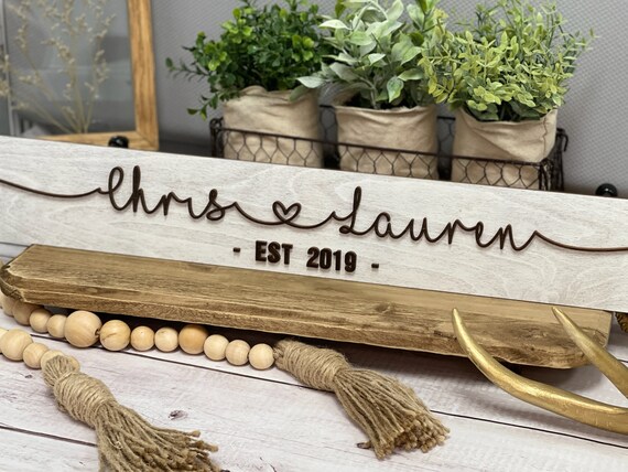 ENGRAVED WOOD SIGN Customizable Sign Wood Name Established - Etsy