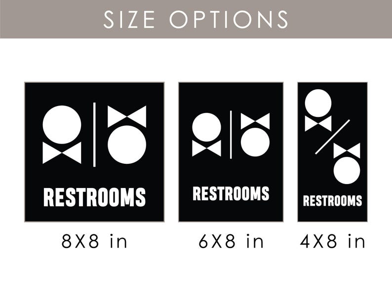 Minimalist Restroom Sign – Hallway Print Sign – Office Restroom Sign ...