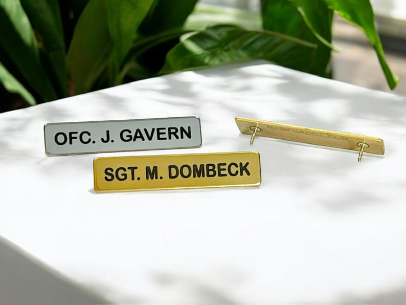 Uniform Name Tags - Metal Name Bar Service Badges - Custom Engraved ...