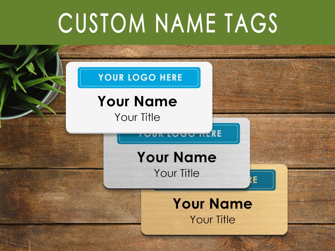 PERSONALIZED Design Your Own NAME BADGE, Customizable Company Employee ...