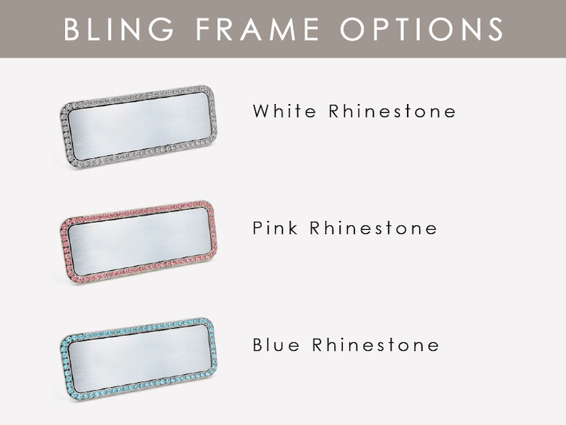 Bling Framed Name Tags – Gemstone Name Tags – Rhinestone Border Name ...