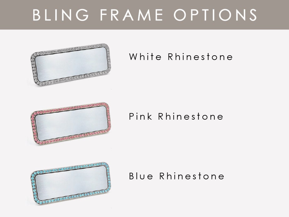 Bling Framed Name Tags – Gemstone Name Tags – Rhinestone Border Name ...