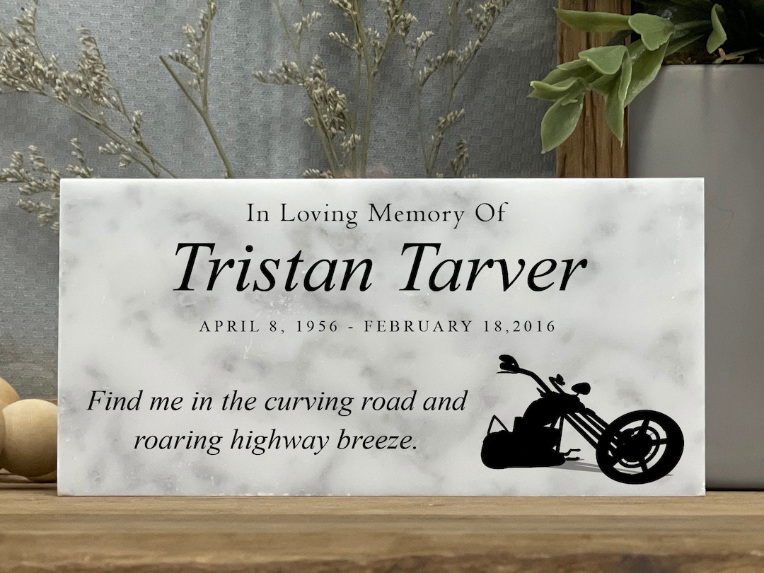 Custom Biker Memorial Stone - Marble - Motorcycle - Ride - Friend ...
