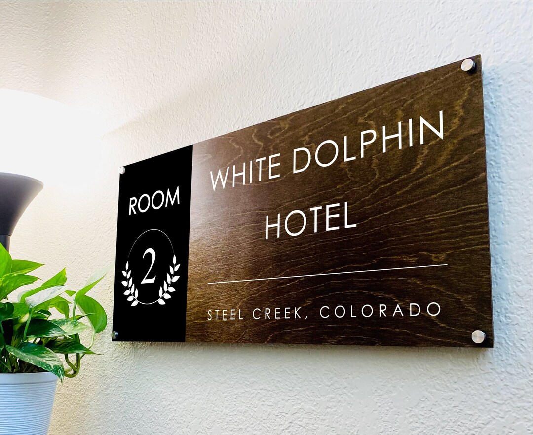 Custom Business Sign | REAL WOOD | Wood Room Sign | Hotel Sign | Office ...