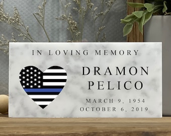 Custom Police Officer Memorial Stone Marble Law - Etsy