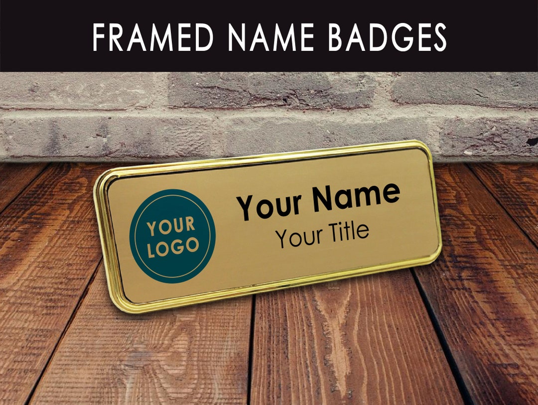 Personalized Employee Name Badges – Company Name Badges With Rim Border ...