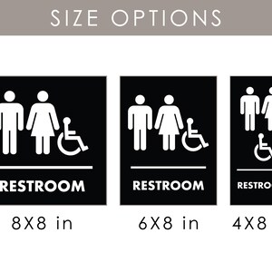 Office Restroom Sign – Unisex Restroom Sign – 8 X 8 Inches Unique ...