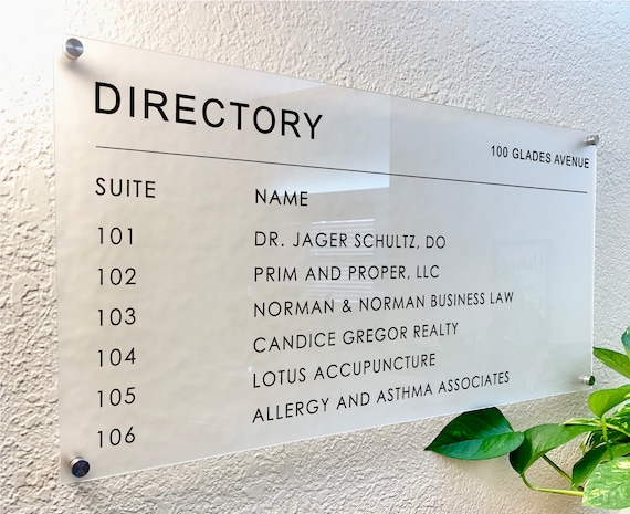 Tenant Directory Signs