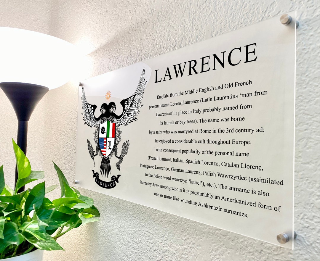 Custom FAMILY CREST Clear Acrylic Wall SIGN, Transparent Wall Décor ...