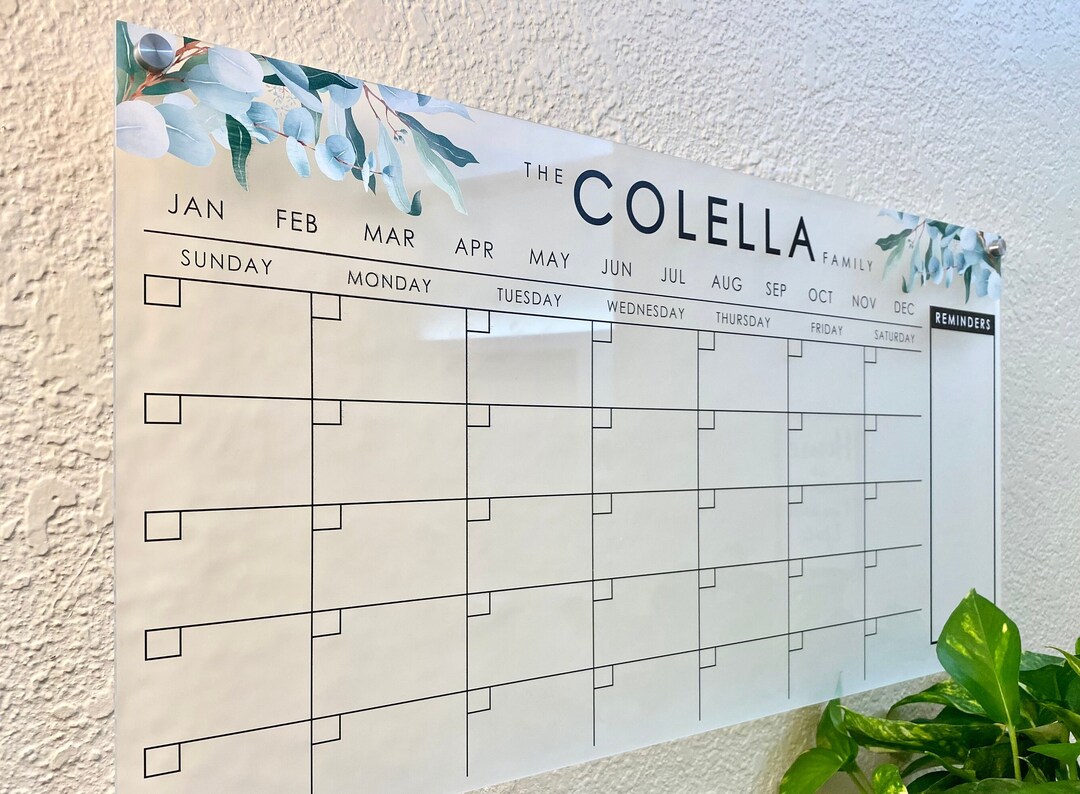 Custom Acrylic Dry Erase Board | Wall Calendar | Transparent Calendar ...