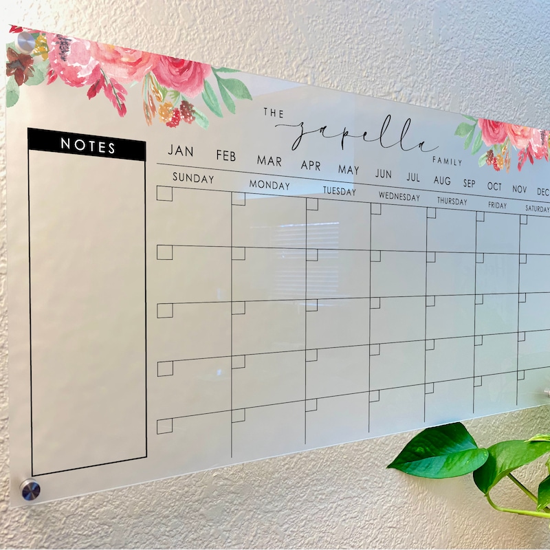White Board Calendar - Etsy