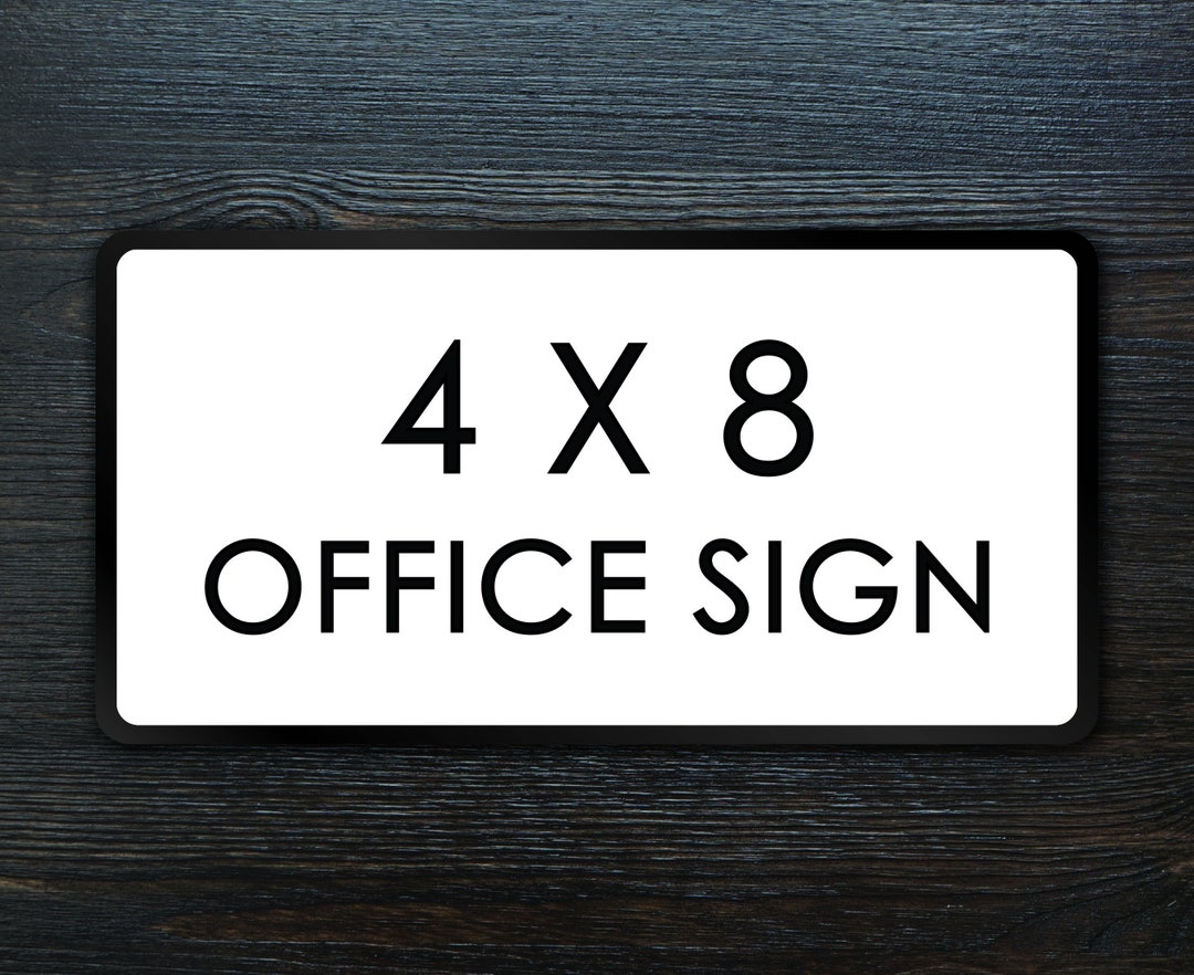 Custom Business Office Sign - Office Room Sign - 4x8 Inches White Wall ...