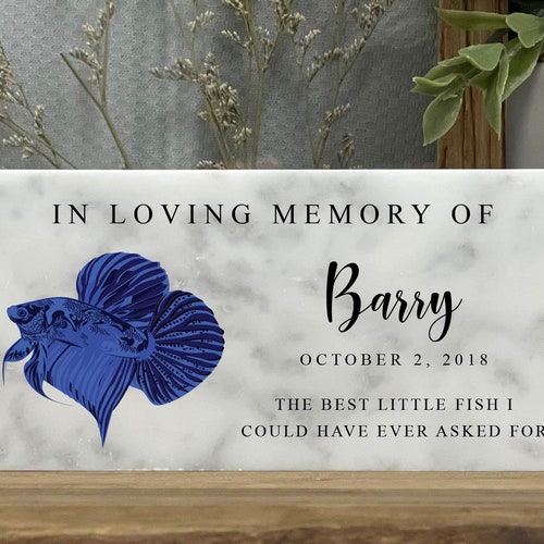 PET FISH MEMORIAL Cute Memorial Stone Home Decoration Pet - Etsy