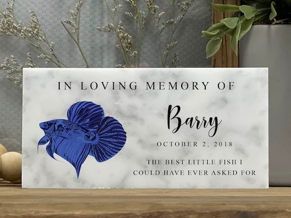 PET FISH MEMORIAL Cute Memorial Stone Home Decoration Pet | Etsy