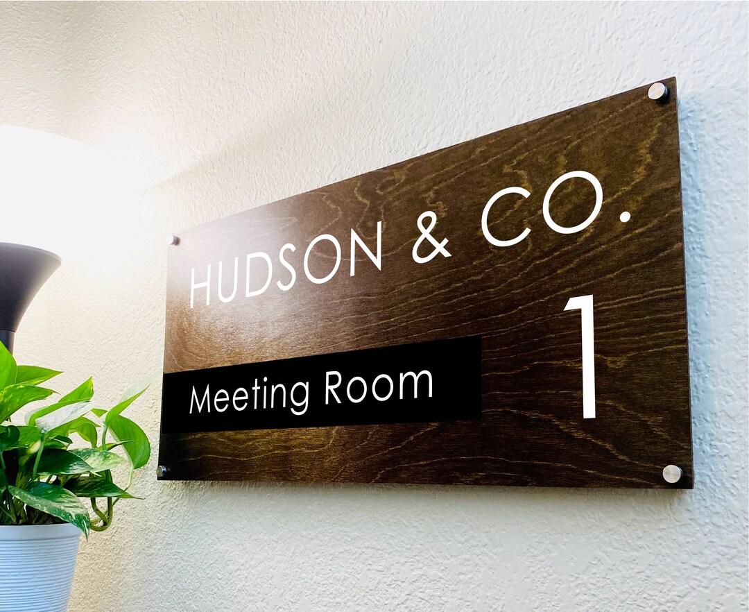 Custom Business Sign | REAL WOOD | Wood Room Sign | Meeting Room ...