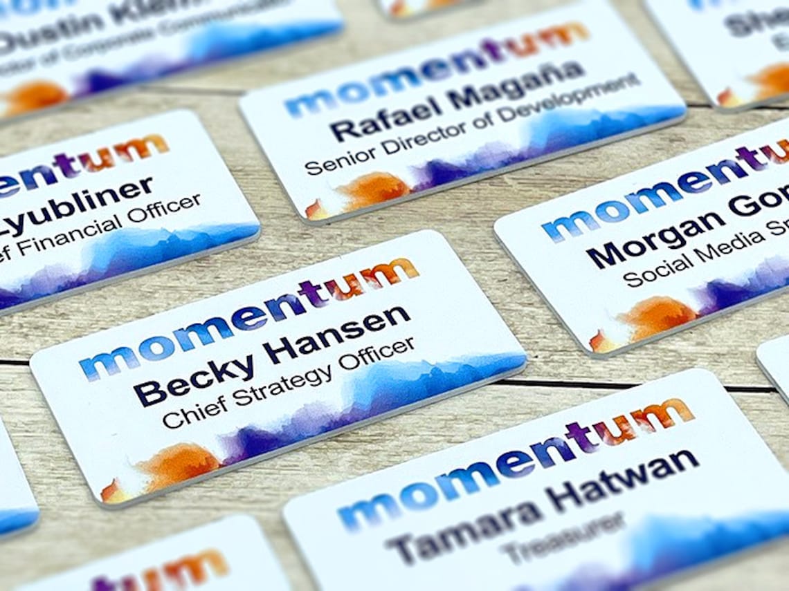 Design Your Own NAME & Personalized MAGNETIC Backing TAGS for Work ...