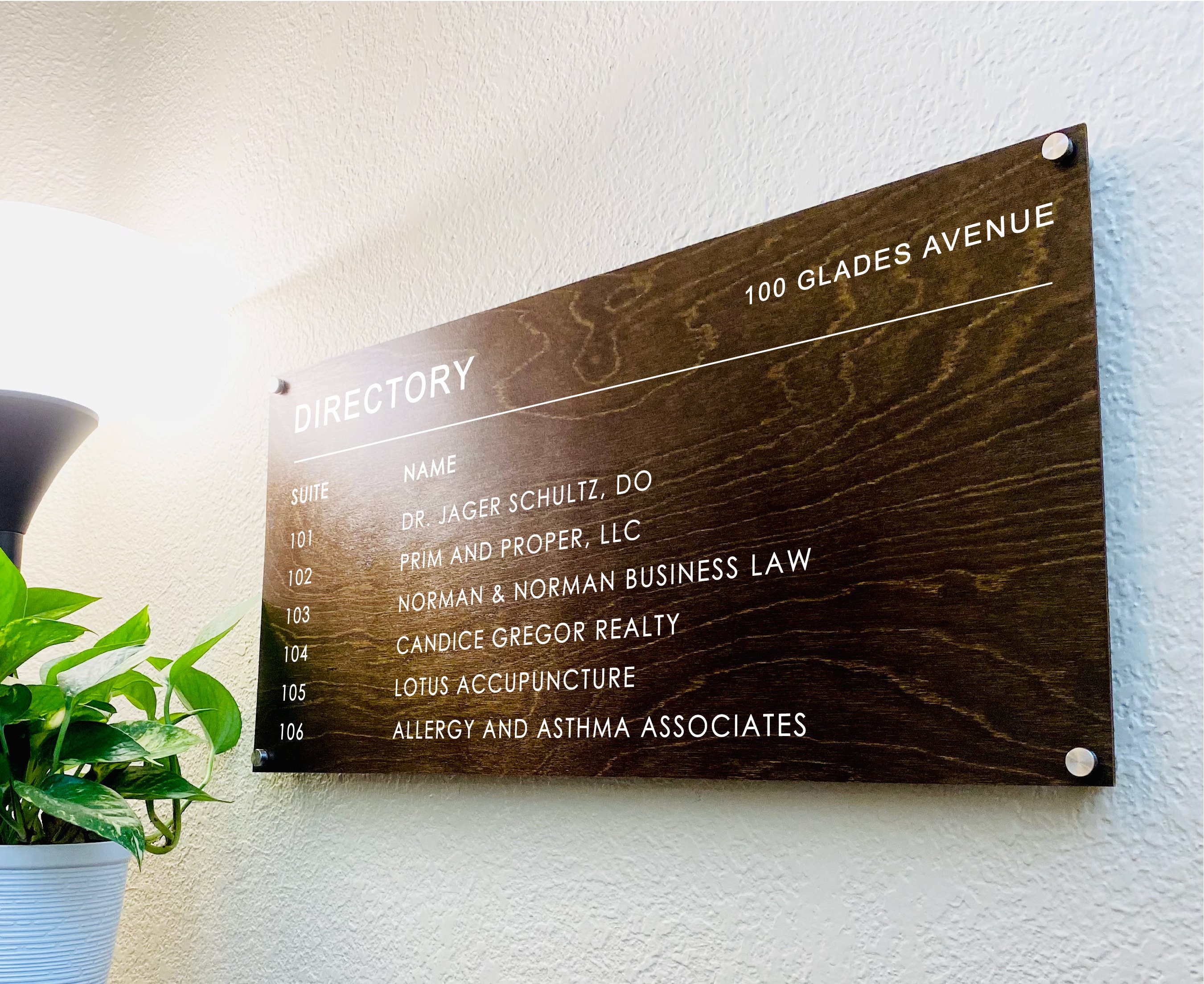 Building Directory Sign REAL WOOD Busines Logo Sign | Etsy