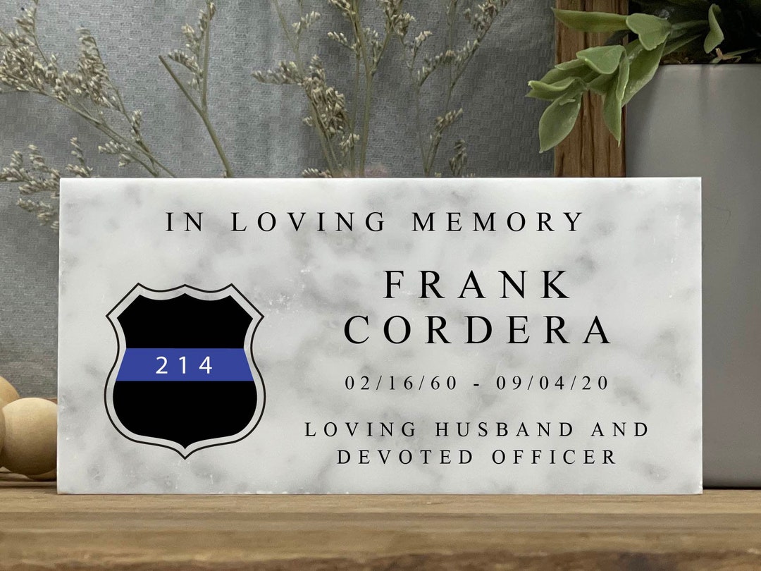 Custom Police Officer Memorial Stone - Marble - Law Enforcement - Cop ...