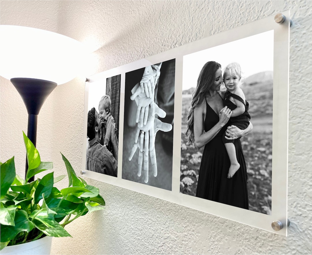 Custom FAMILY PICTURE Acrylic Frame PORTRAIT, Personalized Multi Photo ...
