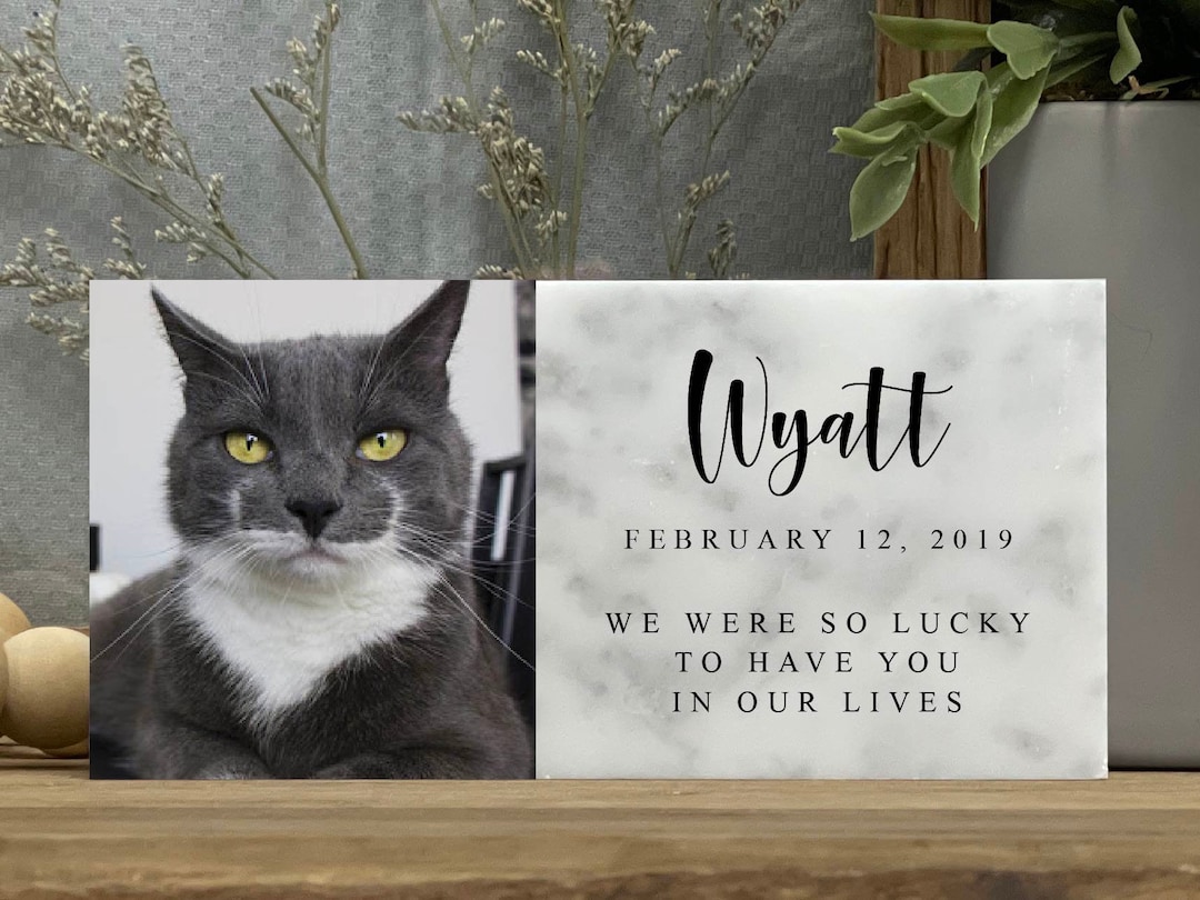Custom Cat Memorial - 3x6 and 4x8 - Natural Marble Stone - Memorial ...