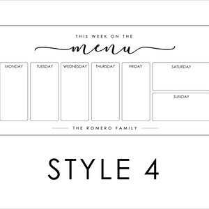 Custom Dry Erase Board | Clear Menu Board | Transparent Meal Planner ...
