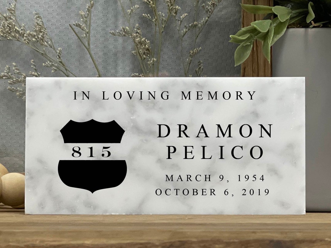 Custom Police Officer Memorial Stone - Marble - Law Enforcement - Cop ...