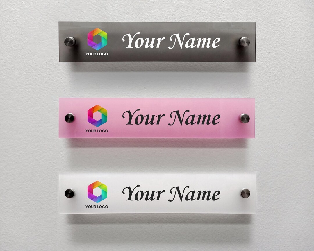 CUSTOM Wall or Door Acrylic NAMEPLATE, Personalized Logo & Text, Wall ...