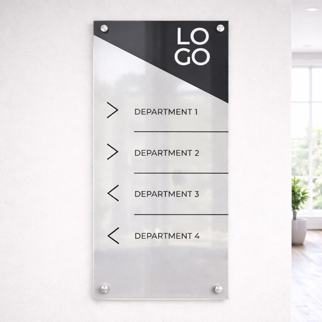 Custom BUILDING DIRECTORY Transparent Acrylic SIGN, Office and Business ...