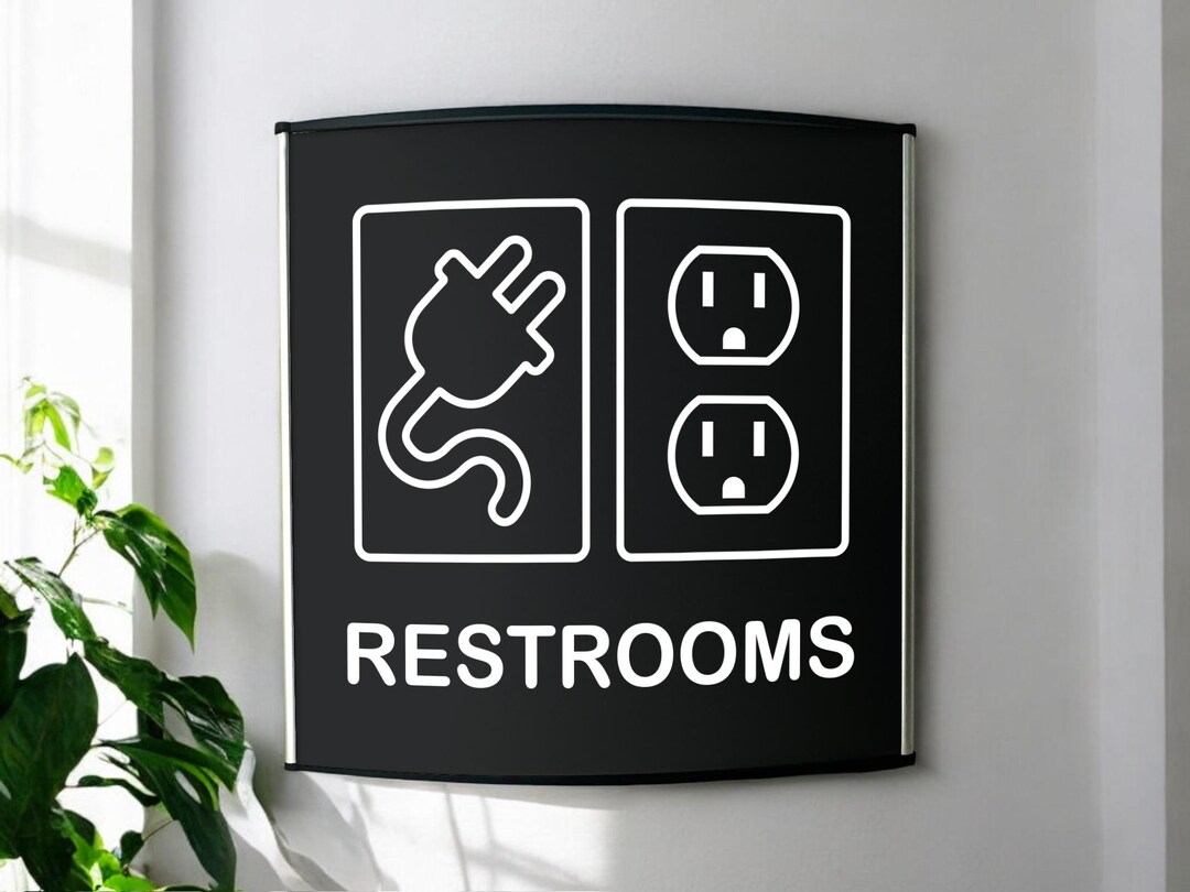 Fun Restroom Sign – Hallway Print Sign – Door Sign for Restroom ...