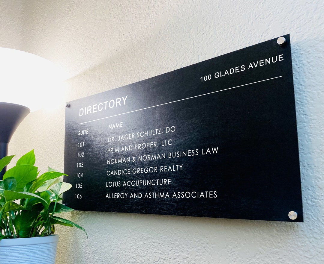 Building Directory Sign | REAL WOOD | Busines Logo Sign | Business Sign ...