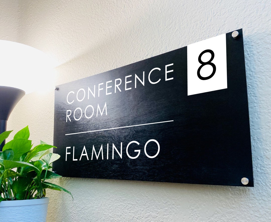 Custom Business Sign | REAL WOOD | Conference Room Sign | Meeting Room ...